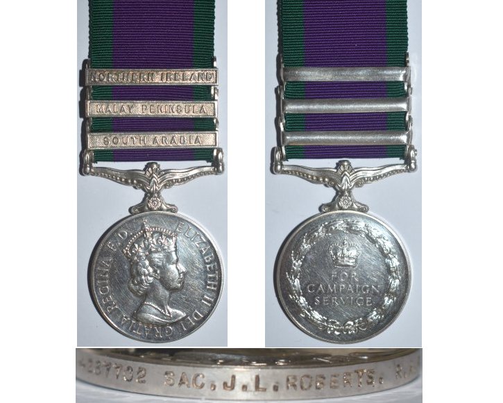 CM0629. GSM 1962 Three clasps - SAC Roberts, RAF | Military Memorabilia ...