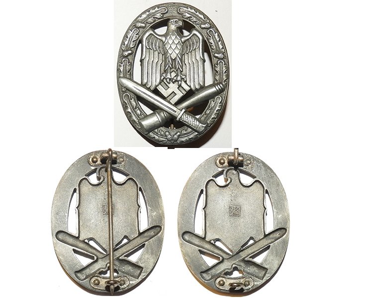 CY025. Copy GENERAL ASSAULT BADGE IN SILVER, Floch reproduction ...